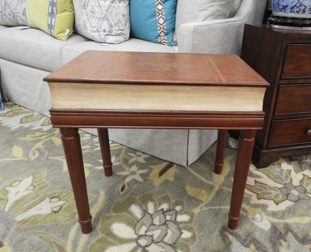 Embossed Book End Table | June DeLugas Interiors